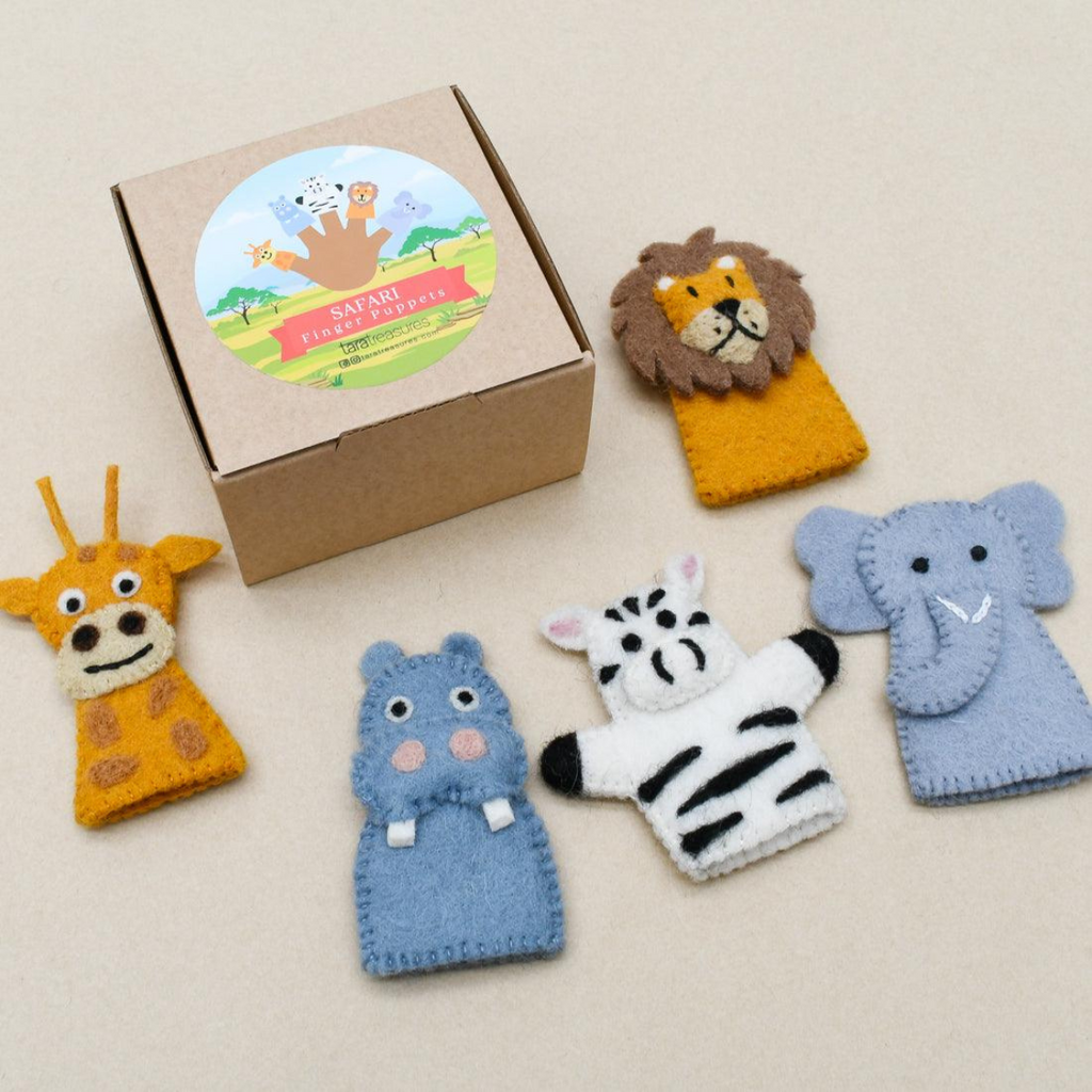 Safari Animals, Finger Puppet Set – Sofia's Spot